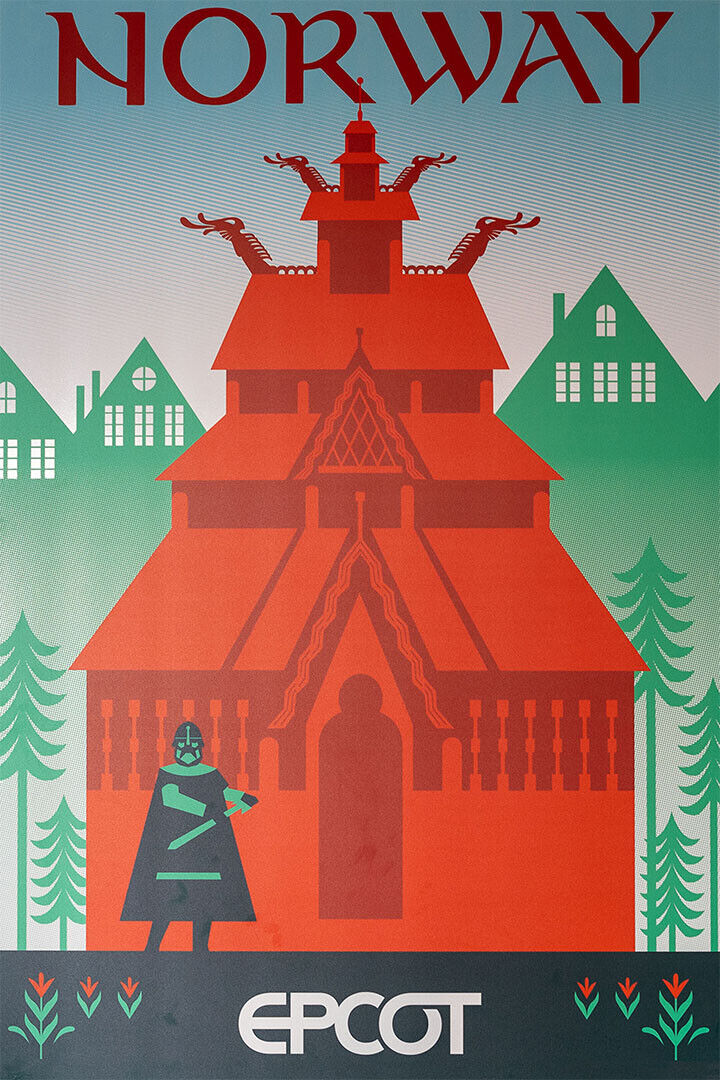 Poster - Norway Epcot Center Attraction Vintage Style Poster Wall Art ...