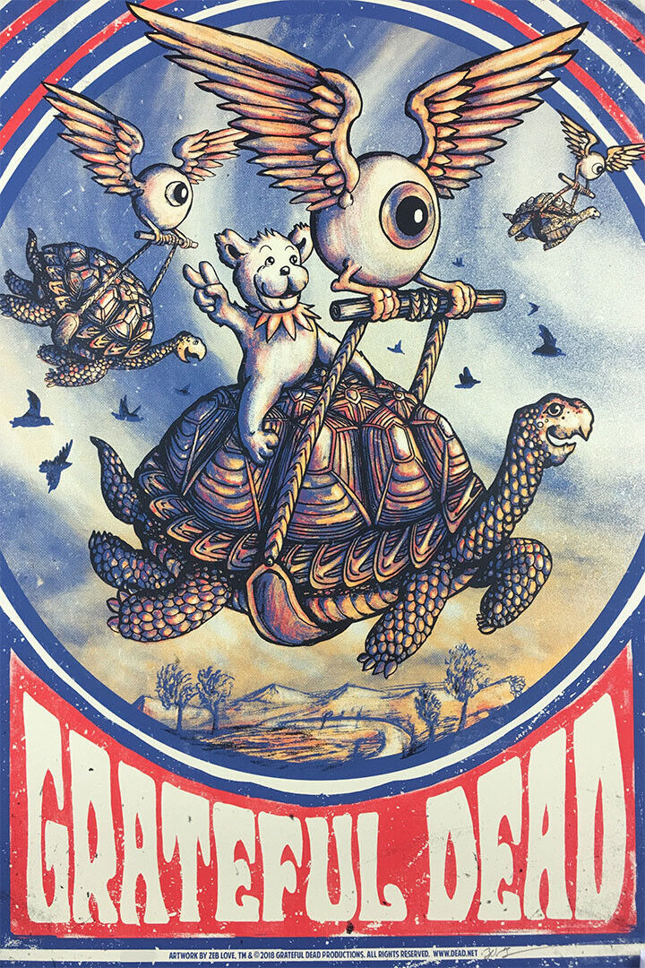 Poster - Grateful Dead Turtles And Bears Music Poster Wall Art Print ...
