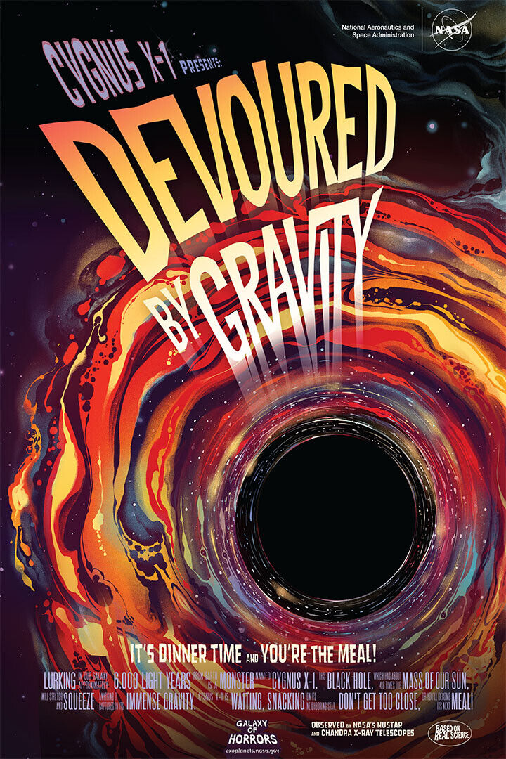Poster - Cygnus X-1 Devoured By Gravity! Nasa Movie Style Space Poster ...