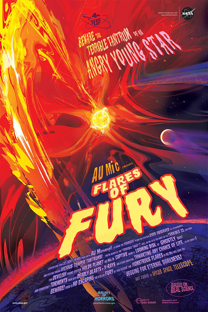 Poster - Nasa Horror Movie Style Flares Of Fury! Space Science Poster ...