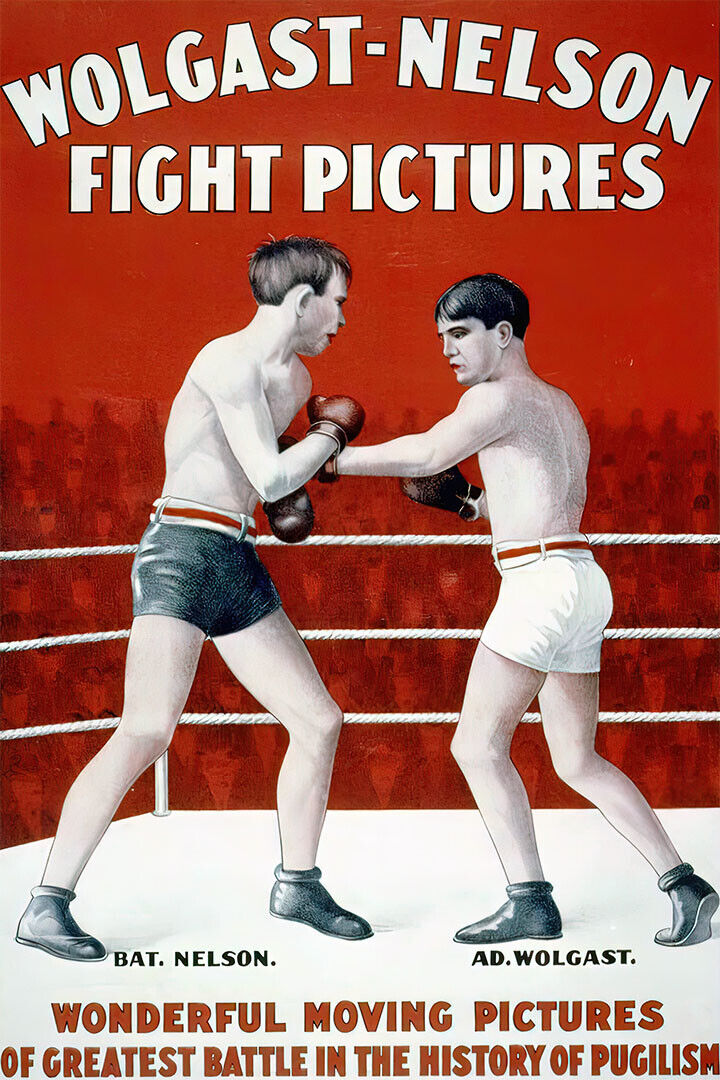Poster - 1916 Boxing Moving Pictures Vintage Movie Fight Pictures ...