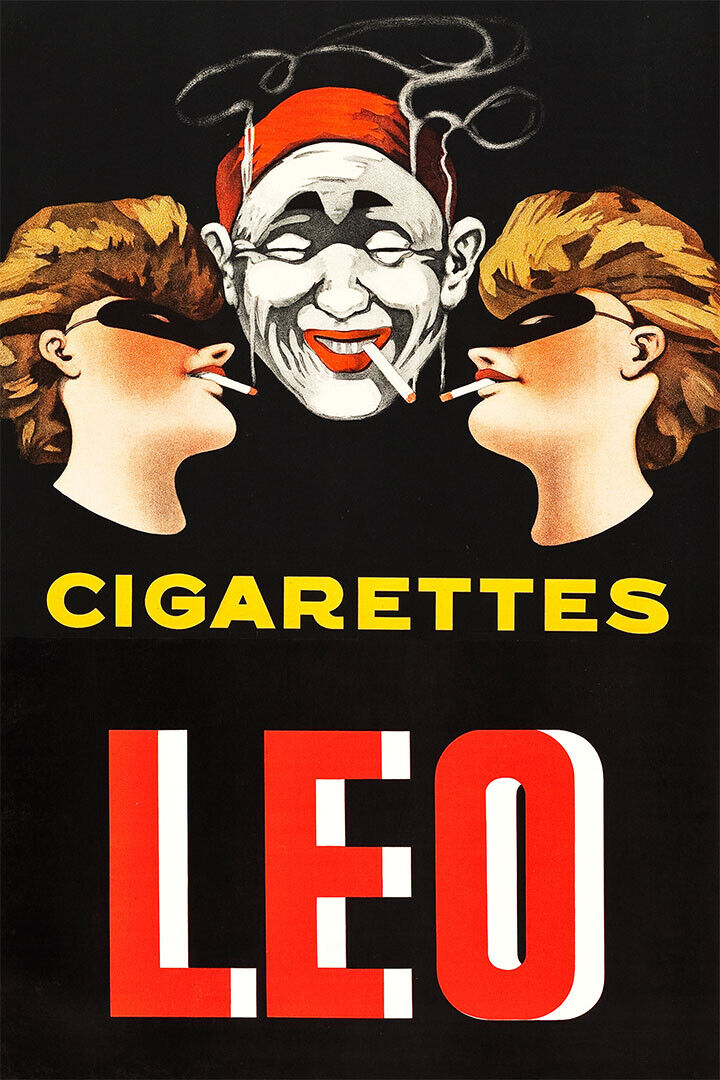 Poster - 1920s Leo Cigarettes Vintage Style Smoking Poster Wall Art ...