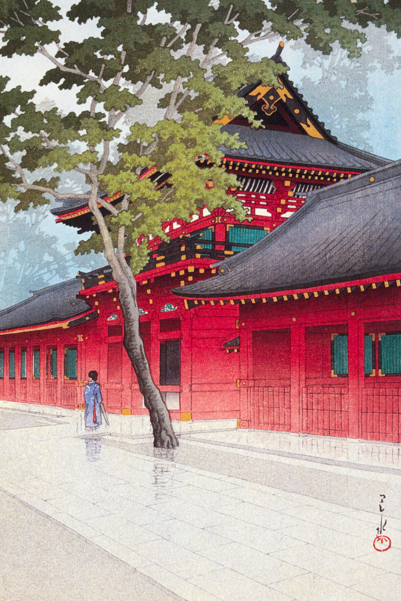 Rain Red Temple Japanese Traditional Poster – xonomax