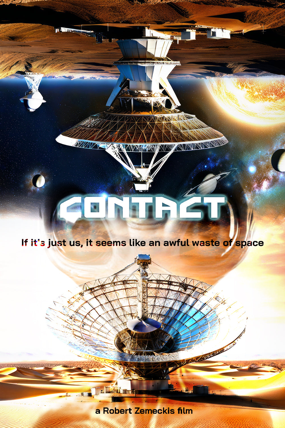Contact 1997 Movie Poster Robert Zemeckis Jodie Foster Matthew McConau ...