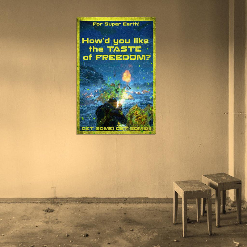 Helldivers 2 Game War Propaganda Vintage Retro Art Taste of Freedom ...